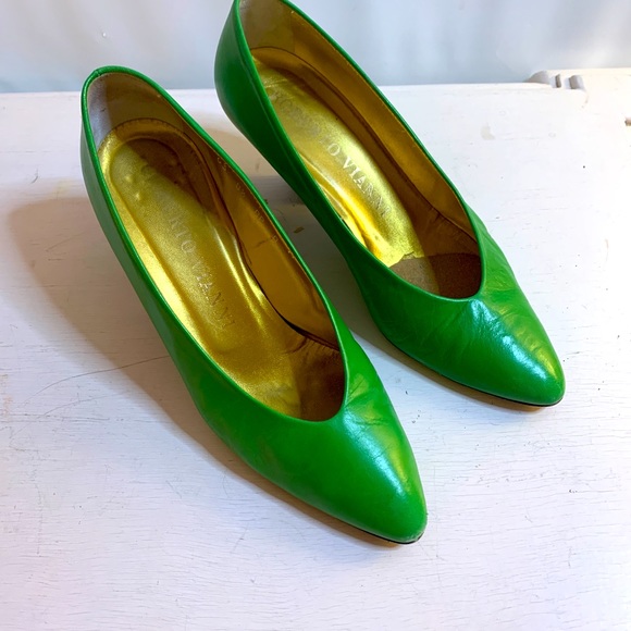 Roberto Vianni | Shoes | Fun Green Leather Heels Roberto Vianni 85 ...